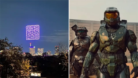Paramount+ promuove Halo con un gigantesco QR code nei cieli di Austin